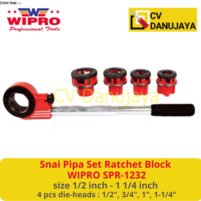 Jual Snai Senai Pipa Set Ratchet Block 1/2 inch - 1 1/4 inch WIPRO SPR ...