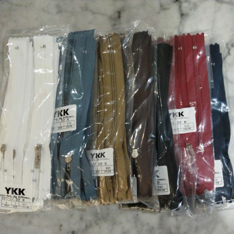 Jual Resleting YKK 6 inch 15 cm / RIT YKK CFC 32 6" 15 cm Kepala Nikel | Shopee Indonesia