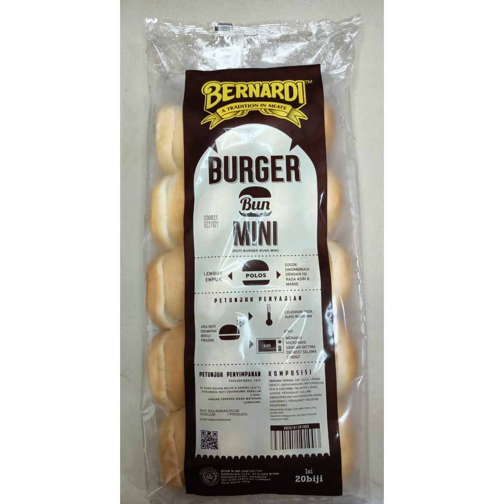 Jual BERNARDI ROTI BURGER MINI POLOS ISI 20 PCS | Shopee Indonesia