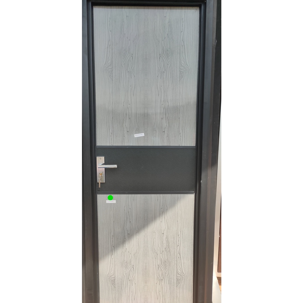 Jual Pintu PVC Multifungsi Aluminium Motif Urat Kayu Full Panel Grey ...