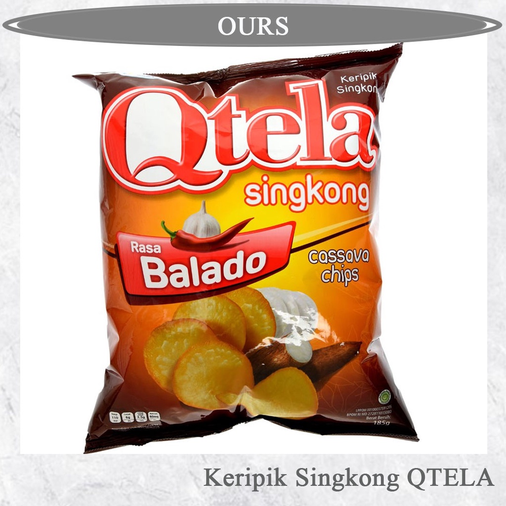 Jual QTELA KERIPIK SINGKONG RASA Balado 185gr | Shopee Indonesia