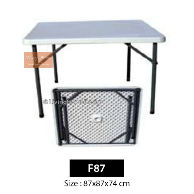 Jual Meja Lipat Kotak F87 Putih Fiber Folding Table Cafe Makan Camping ...