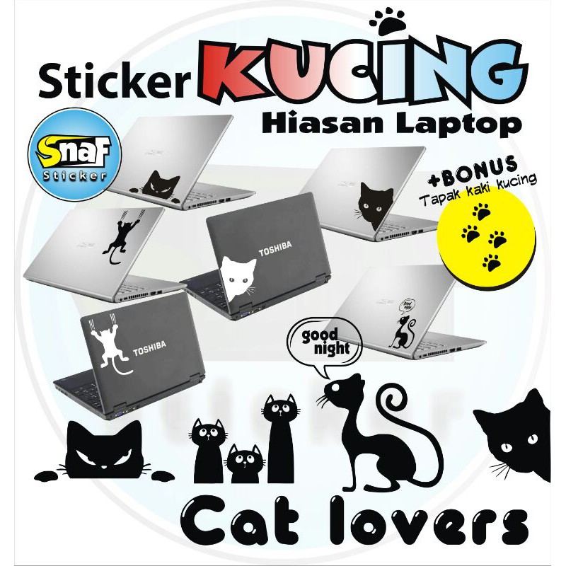 Jual Sticker kucing kakarter lucu hiasan laptop kamu. | Shopee Indonesia