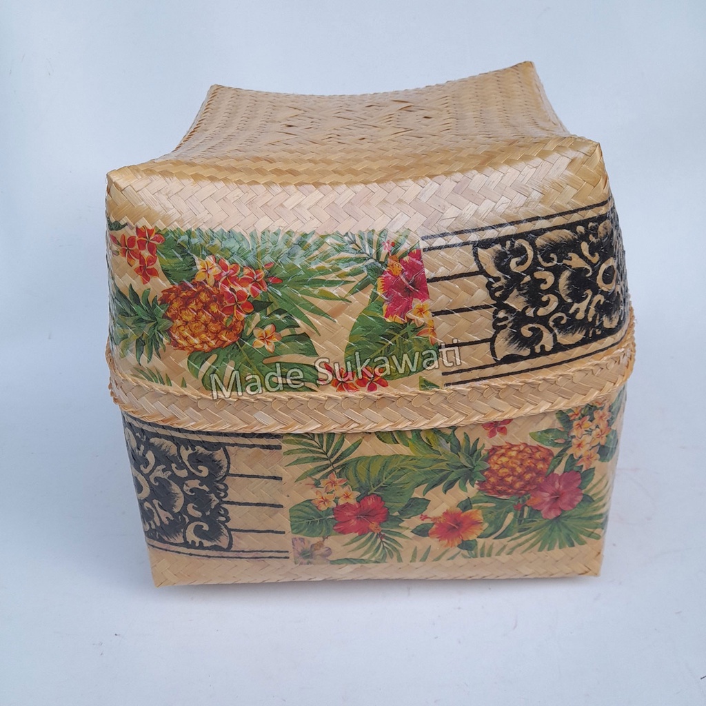 Jual Keben lukis khas bali 26cm set wadah tutup bahan anyaman bambu ...