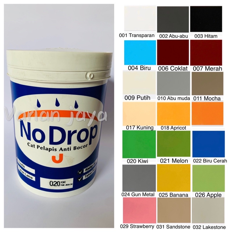 Jual Cat Tembok No Drop Anti Bocor Nodrop Waterproof Pelapis Anti Kedap Air 1kg | Shopee Indonesia