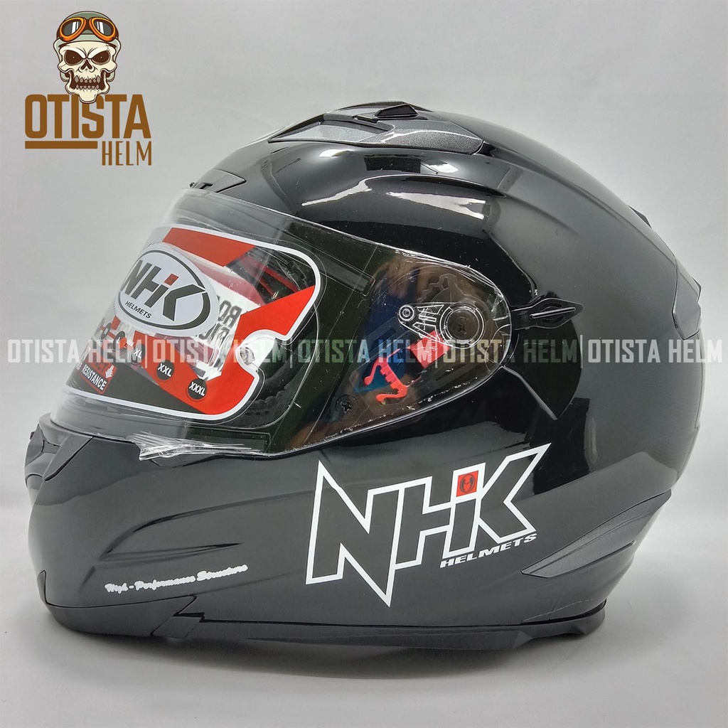 Jual HELM FULLFACE NHK RX9 SOLID BLACK GLOSSY DOUBLE VISOR | Shopee ...