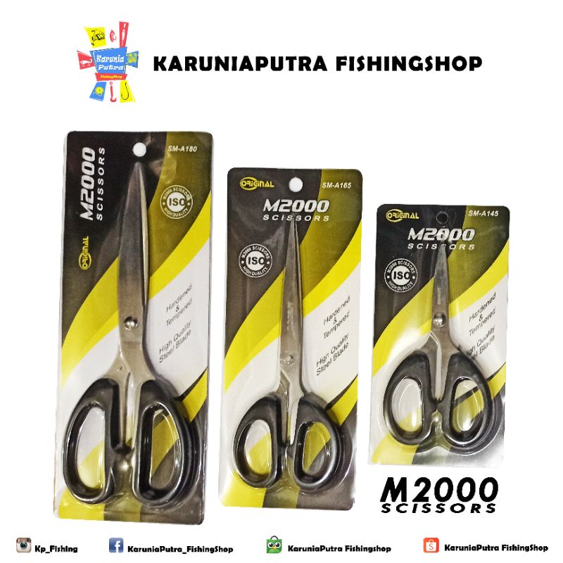 Jual M2000 Gunting Stainless besar sedang tanggung gagang hitam ...