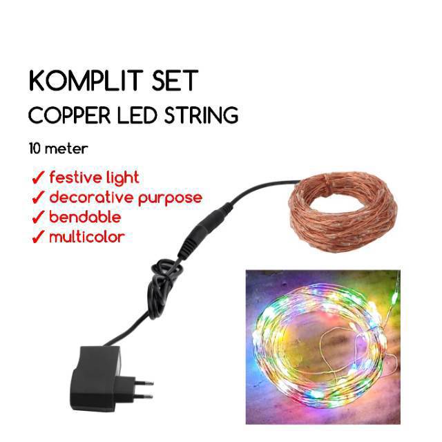 Jual COPPER LED WIRE STRING LIGHTS CHRISTMAS LAMPU NATAL WARNA WARNI ...