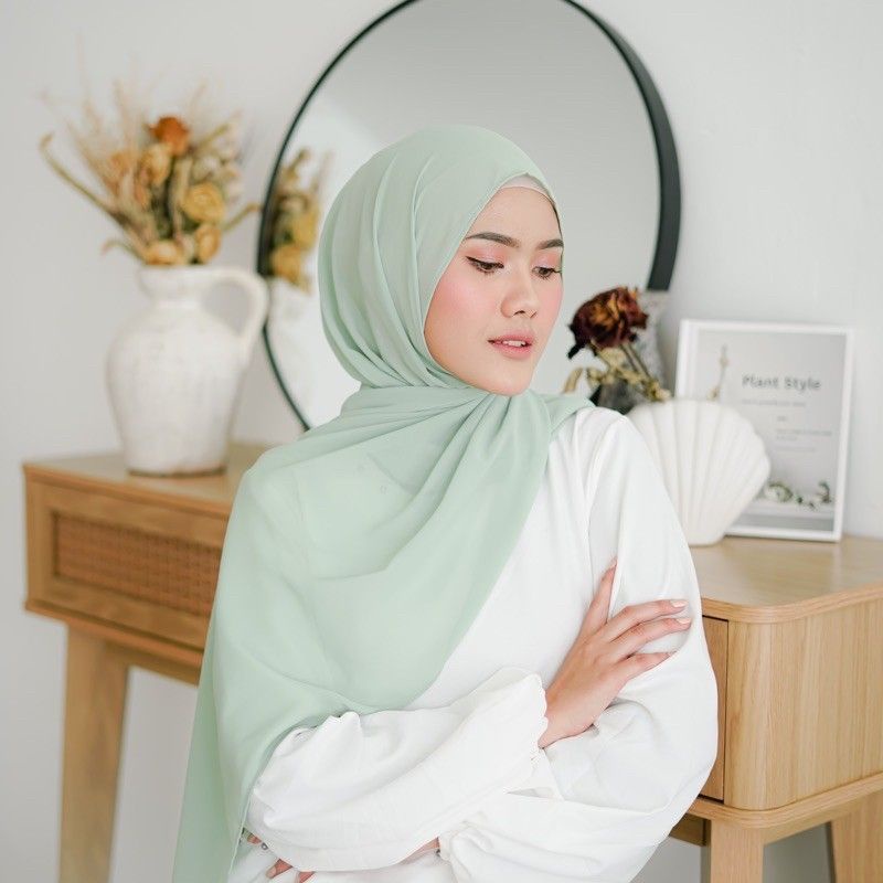 Jual Hijab Pasmina ceruty babydoll premium | Pasmina ceruty polos | Shopee Indonesia