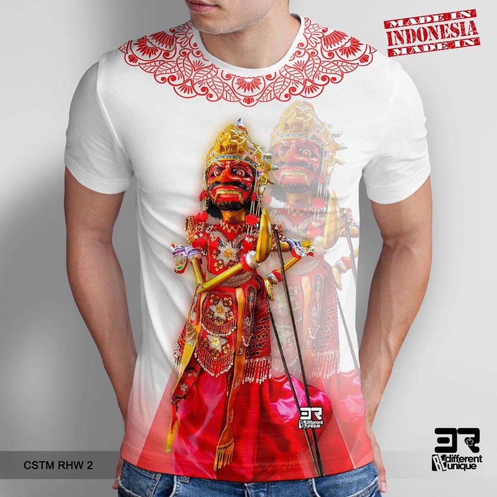Jual Kaos Murah Gambar Wayang Golek Rahwana Dasamuka White | Shopee ...
