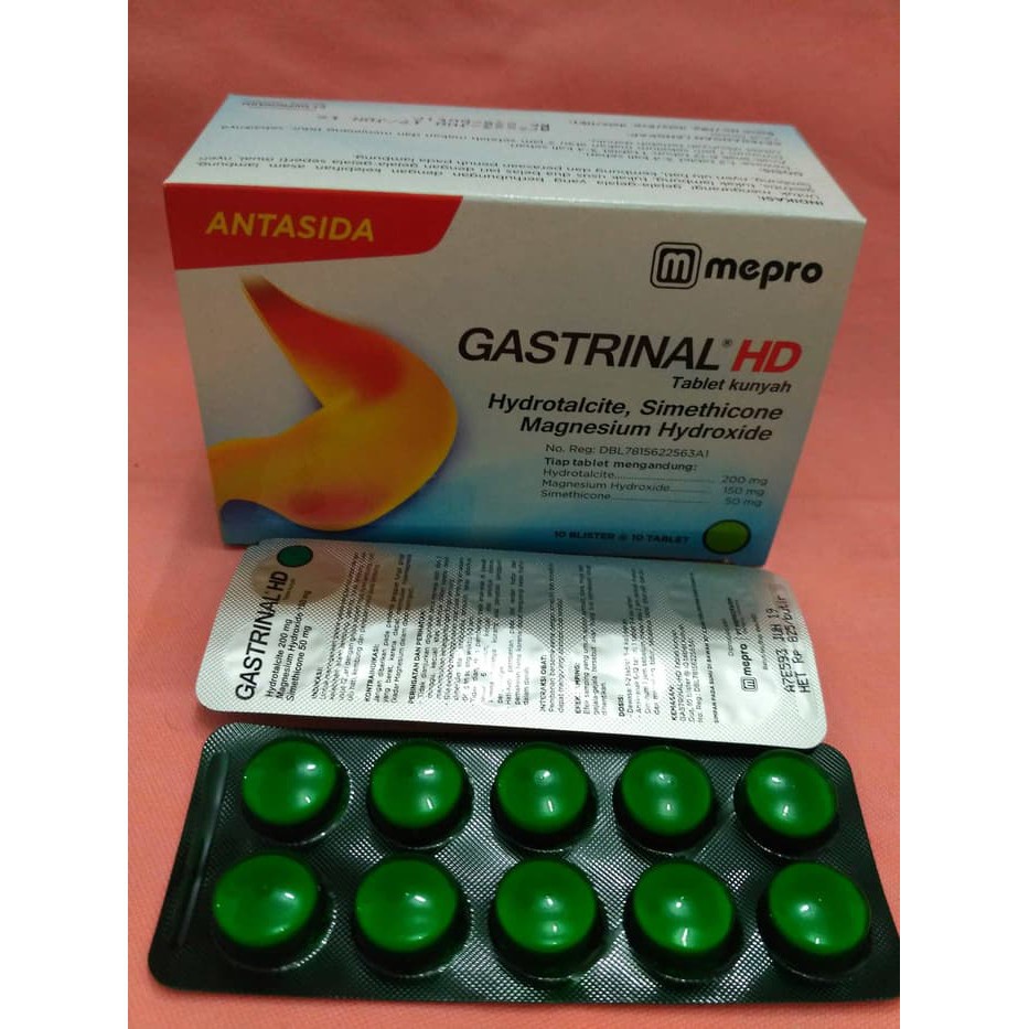 Jual Gastrinal HD Tablet Kunyah - Obat Maag Asam Lambung [Strip 10 ...