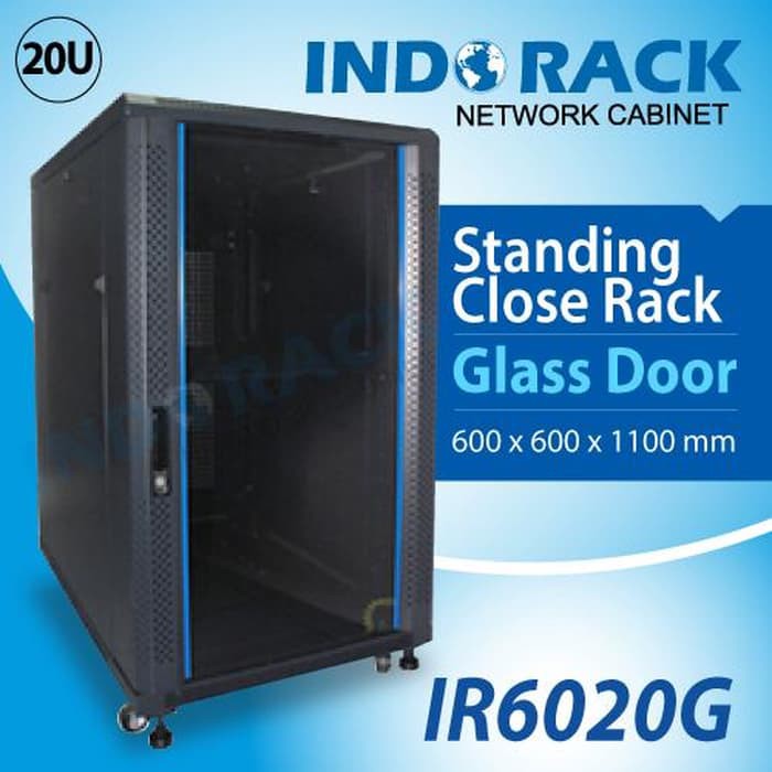Jual Rak Server Indorack Ir6020g 20u Depth 600mm Close Rack Glass Door ...