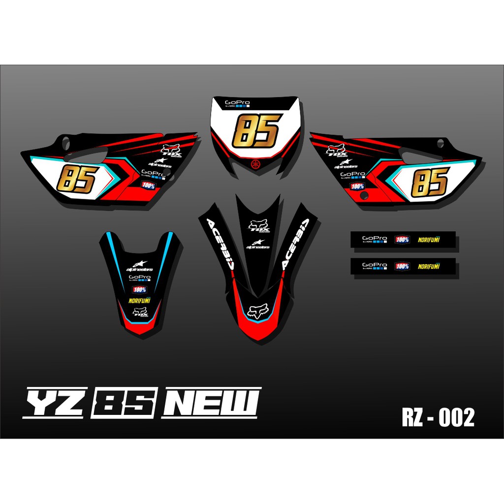 Jual Decal Sticker YZ 85 new Disain Custom Code RZ 002 | Shopee Indonesia