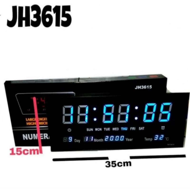 Jual JAM DINDING DIGITAL LED BIRU JH 3615 WALL CLOCK | Shopee Indonesia
