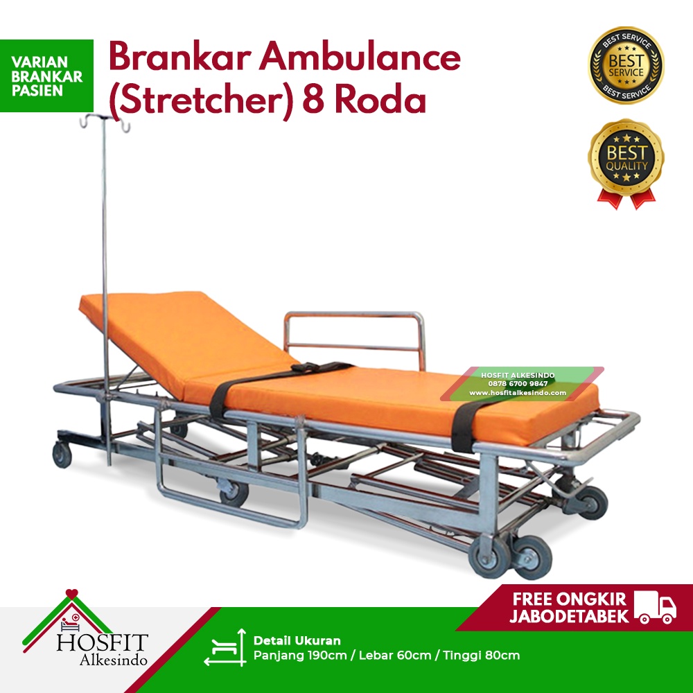Jual Brankar Ambulance 8 Roda - Stretcher Ambulance 8 Roda | Shopee ...