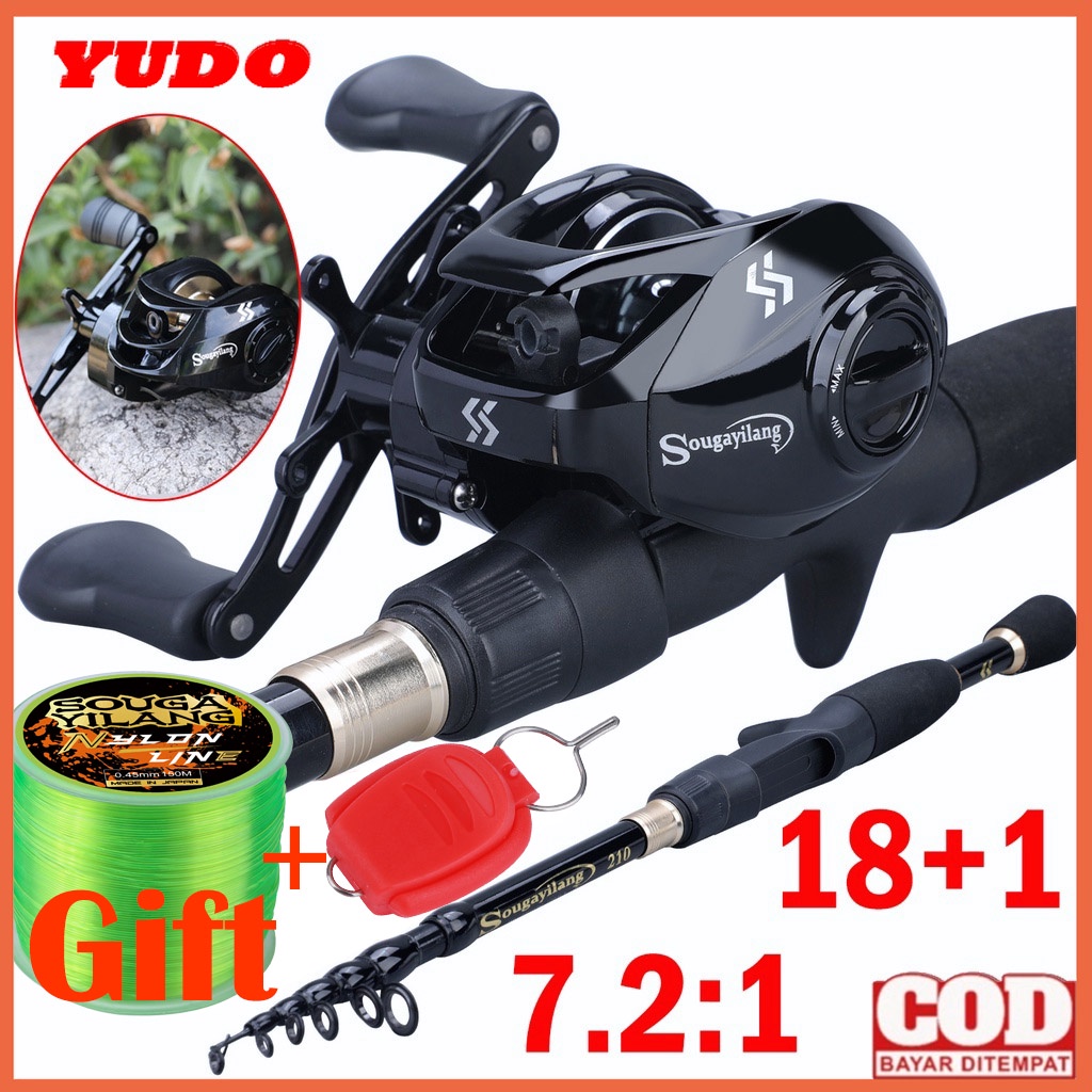 Jual Telescopic Joran Pancing Set Carbon Fiber Fishing Pole Reel ...