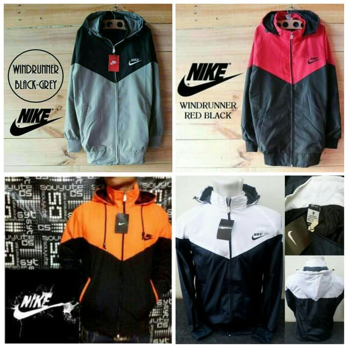 Jual Jaket sweater Parasut nike biru pink hijau kuning merah putih oren ...