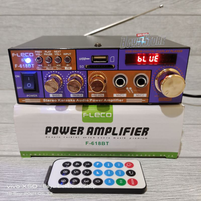 Jual Power Amplifier Fleco F-618BT Original Amplifier Bluetooth ...
