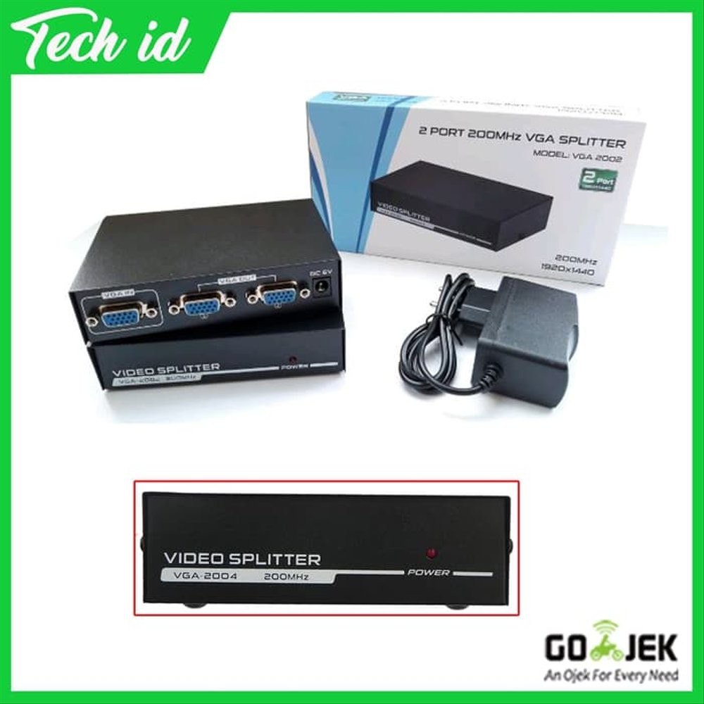 Jual VGA Splitter 1-2 alat pembagi display vga 1 input 2 output full HD ...