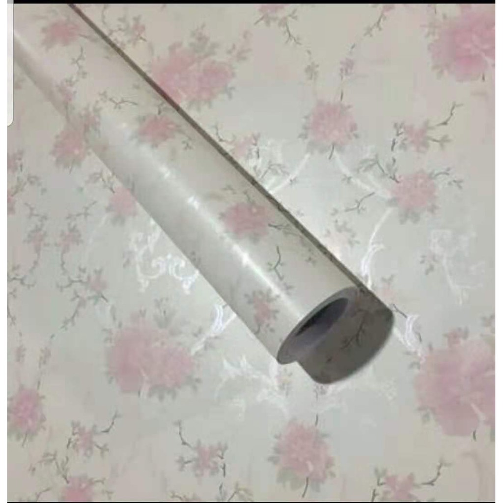 Jual Wallpaper Sticker Dinding Motif Bunga Rambai Pink 45cmx10m | Shopee Indonesia