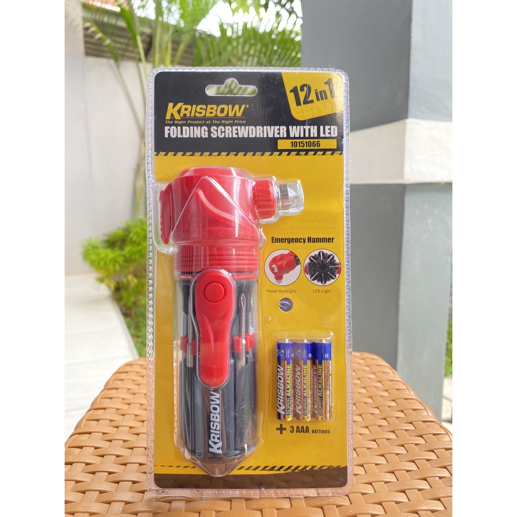 Jual Krisbow Folding Screwdriver With LED Obeng Lipat Krisbow | Shopee ...