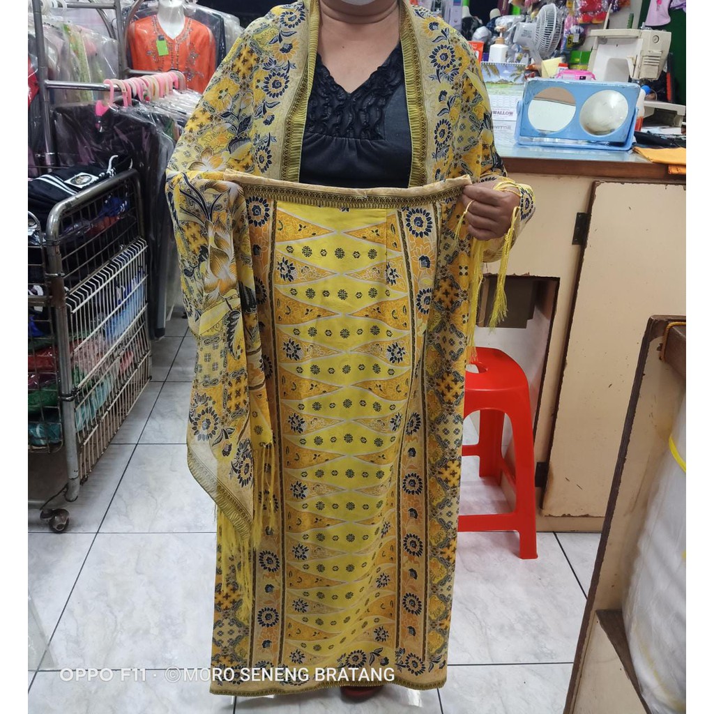 Jual Bawahan rok BATIK + selendang warna kuning | Shopee Indonesia