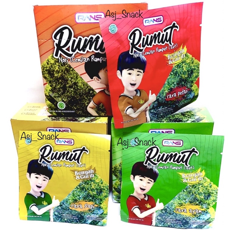 Jual Rans Rumut Nori Cemilan Rumput Laut ( 12 pcs x 4g ) | Shopee Indonesia