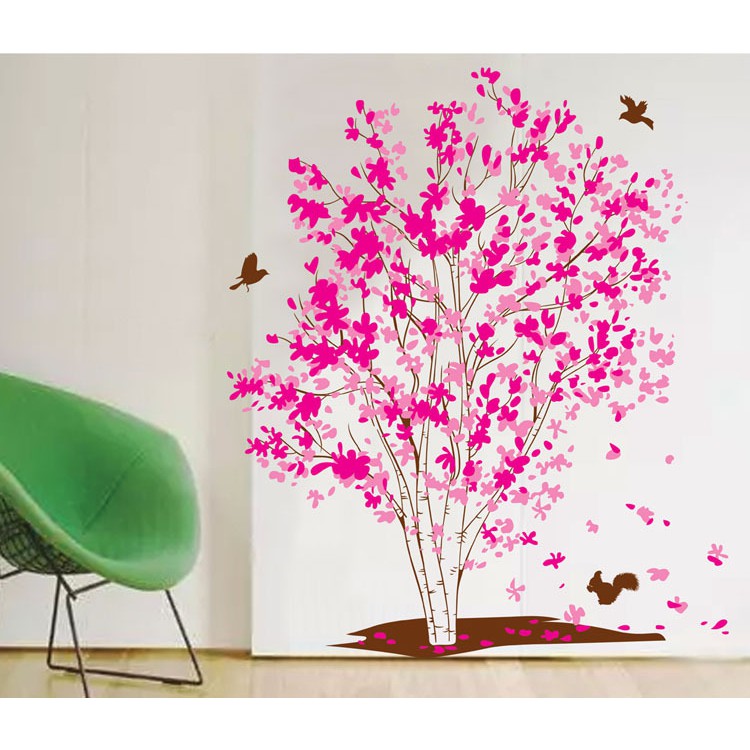 Jual RELIZA WALL STICKER POHON SAKURA MERAH TREE XY1161 STIKER DINDINGo ...