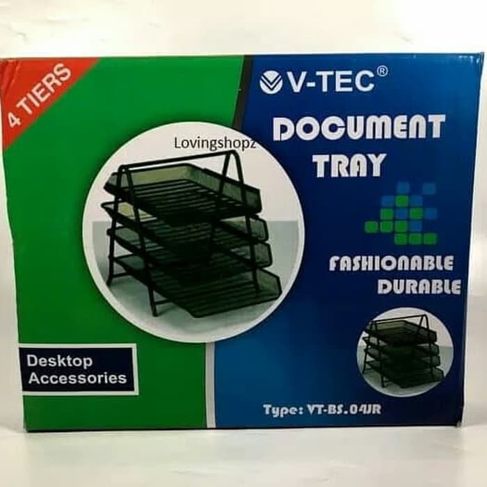 Jual PAPER TRAY BESI 4 SUSUN letter document RAK surat V TEC | Shopee ...