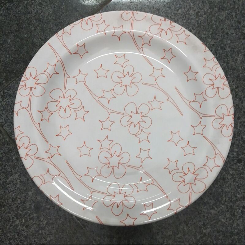 Jual SALAD PLATE PIRING KERAMIK SANGO HIAS CANTIK MERAH PUTIH GAMBAR ...
