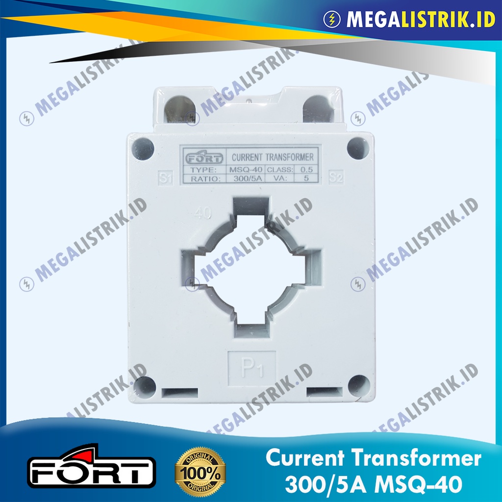 Jual FORT CURRENT TRANSFORMER 300/5A MSQ-40 / CT PANEL METER 300 AMPERE ...