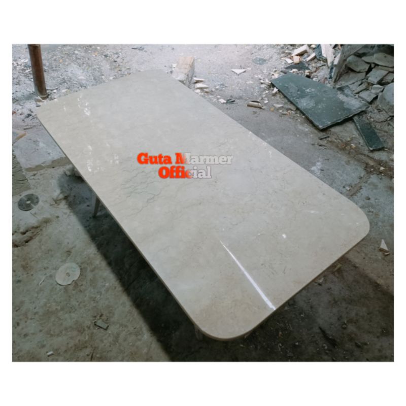 Jual Table Top ( Daun Meja ) Batu Marmer Putih Glosy Mengkilat | Shopee ...