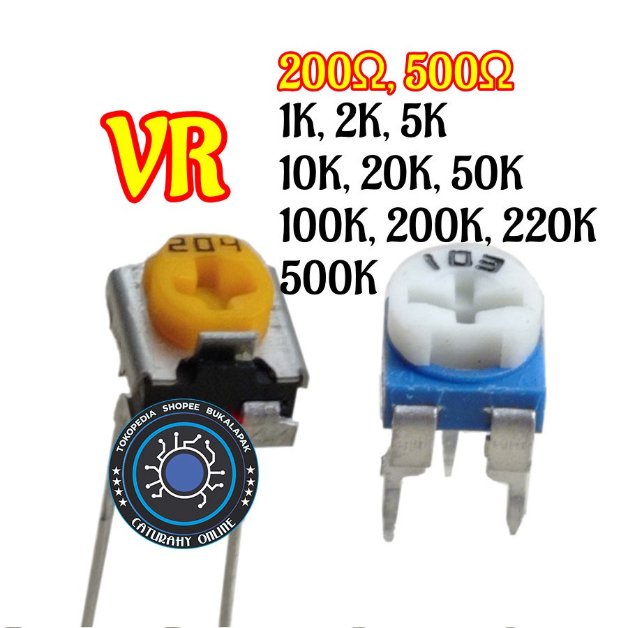 Jual VR 1k 2k 5k 10k 50k 100k 200k 220k 200 500 ohm variable resistor | Shopee Indonesia