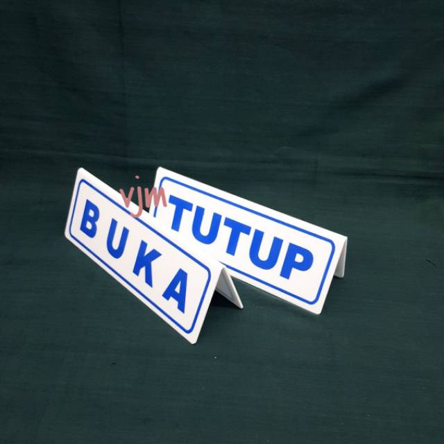 Jual Acrylic BUKA / TUTUP meja (20x7,5cm) | Shopee Indonesia