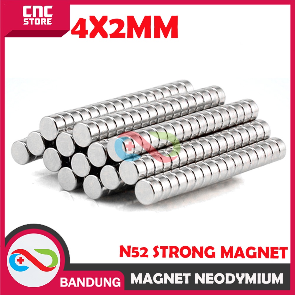 Jual STRONG MAGNET NEODYMIUM 4X2MM SILINDER DIAMETER 4 TEBAL 2 MM N52 ...