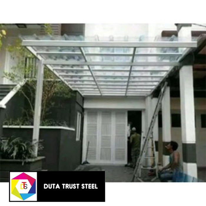 Jual Kanopi polycarbonate transparan frame rangka baja ringan untuk ...