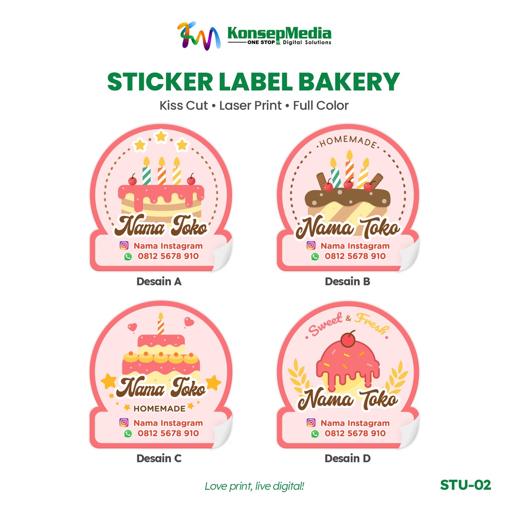 Jual Set Sticker Label Makanan | Stiker Toples Kue Premium | STU-02 ...