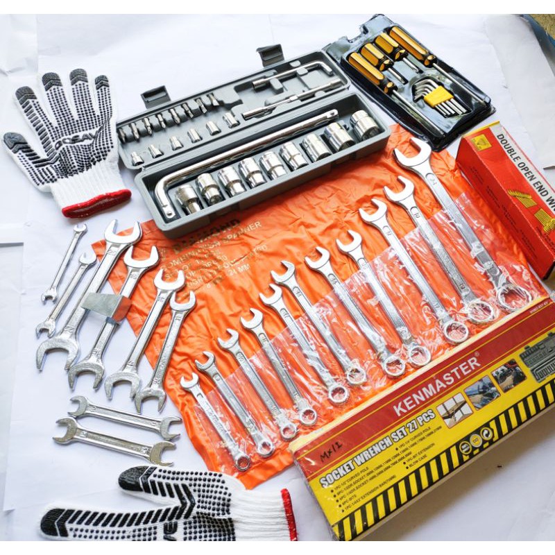 Jual Paket Kunci Tool Set : Kunci Ring Pas set + Kunci Sok 27 pcs+ ...
