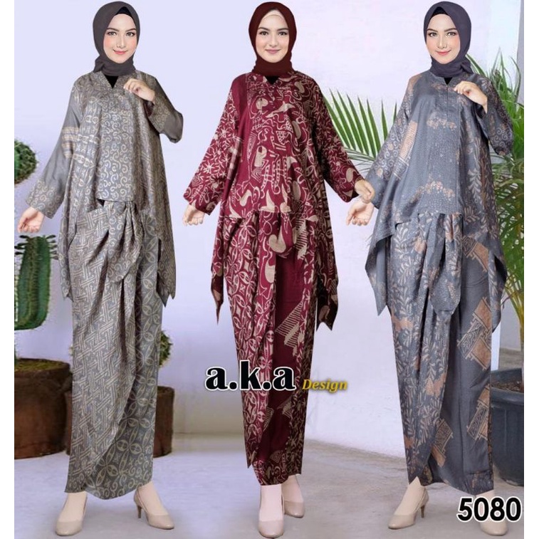 Jual stelan batik wanita viscose semi sutra || stelan rok batik wanita ...