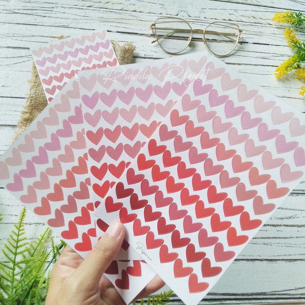 Jual FULL COLOR STICKER BENTUK HATI / STICKER HEART | Shopee Indonesia