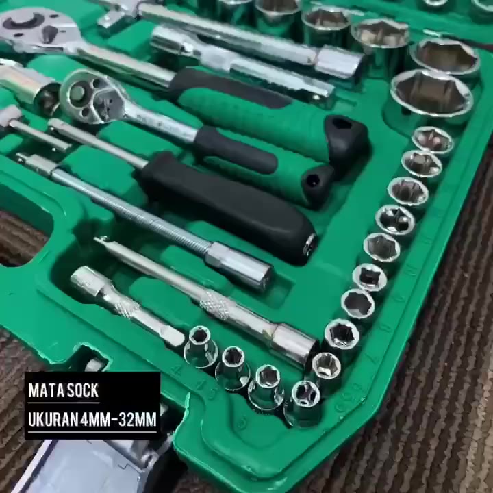Jual Isku Kunci Shock Set Alat Kunci Pas 61 Potong Wrench Ring Wrench ...