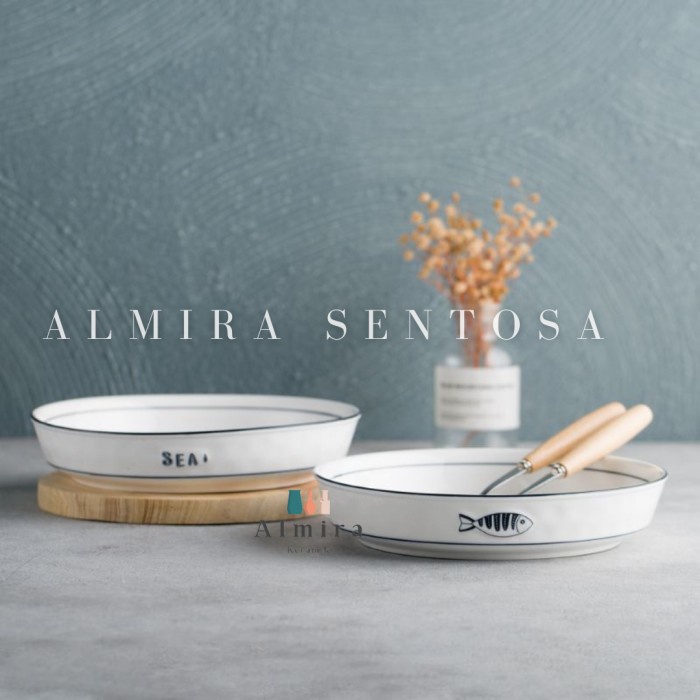 Jual Almira Piring Makan Keramik Tema Laut 8 Inch 20 cm - Fish | Shopee ...