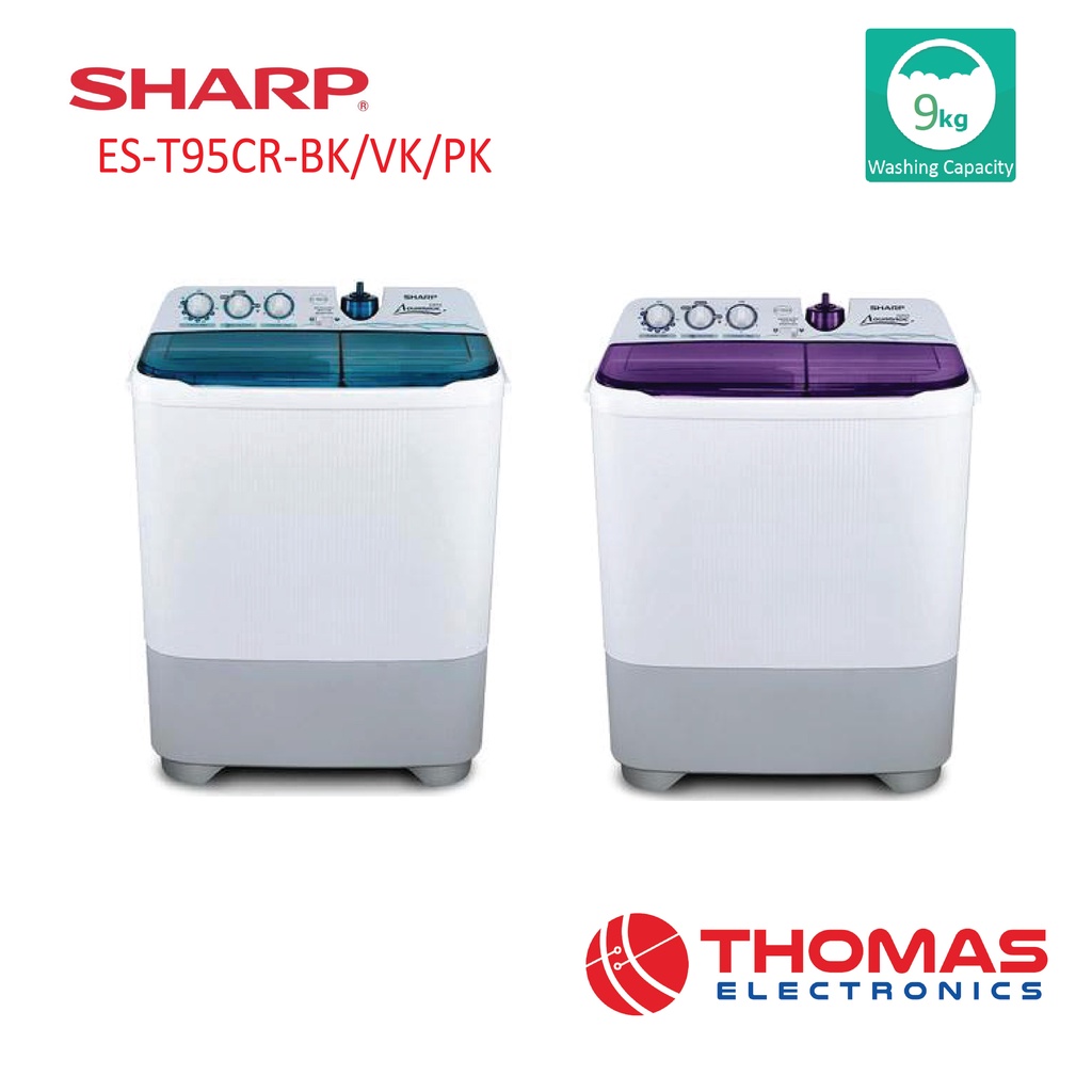 Jual MESIN CUCI 2 TABUNG SHARP ES T95CR BK / VK / PK Mesin Cuci Dua Tabung 9 Kg Garansi Resmi ...