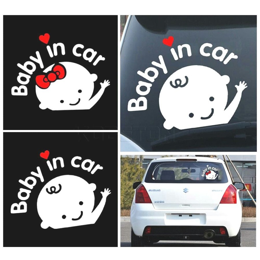 Jual cutting sticker mobil baby in car sticker kaca mobil stiker lucu ...