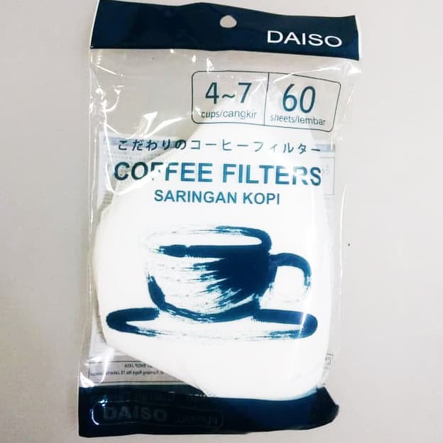 Jual QAF5f97U Daiso Coffee Filter 4-7Cup Isi 70 Lbr / Kertas Saring ...
