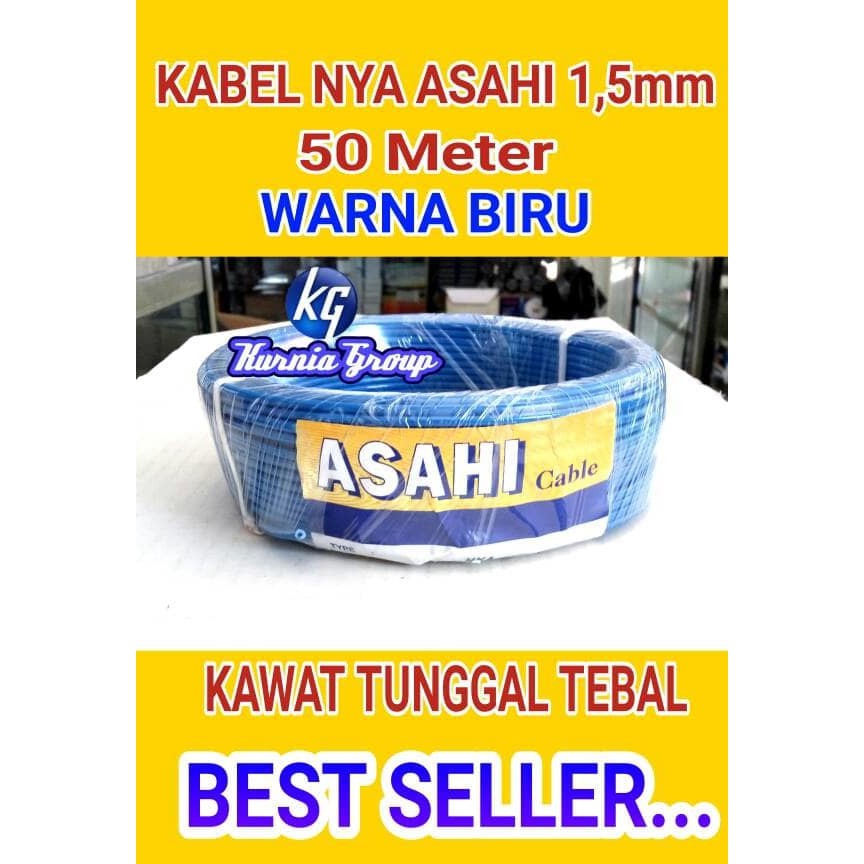 Jual KABEL NYA 1.5mm ASAHI 50M Cable Kawat Tunggal Untuk Instalasi ...