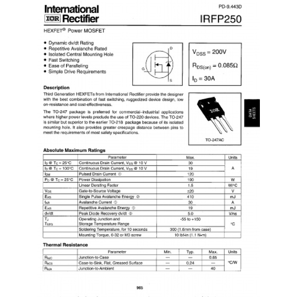 Jual Transistor IRFP250 Mosfet IRFP 250 Fet | Shopee Indonesia