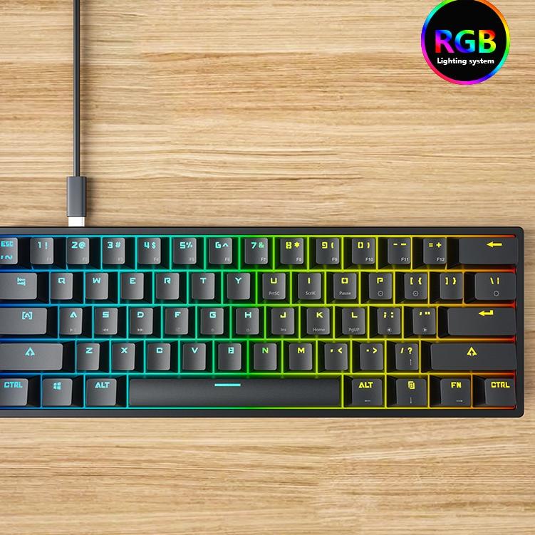 Jual sha-39 LEAVEN K620 keyboard mechanical tkl rgb murah type-c wired ...