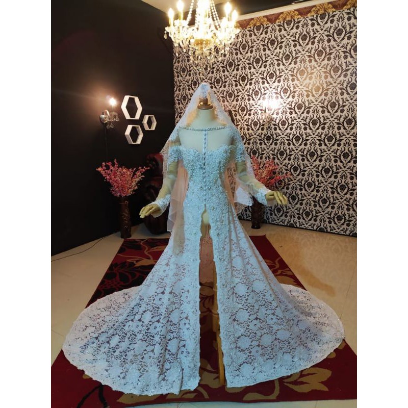 Jual Gaun Kebaya Payet/Gaun Kebaya Bordir/Gaun Akad/Gaun Resepsi/Gaun ...