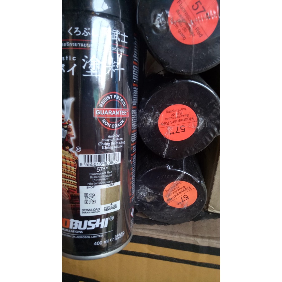 Jual Pilok Pilox Cat Semprot samurai stabilo red 57 400ml Samurai Kurobushi Fluorescent Red (57 ...